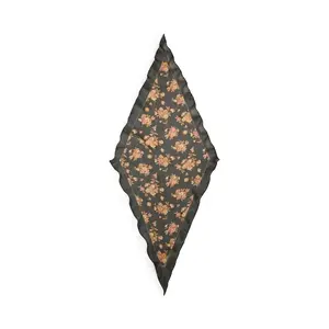 Ralph Lauren Floral Silk Diamond Scarf - Black