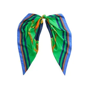 Ralph Lauren Color-blocked Belting-print Silk Scarf