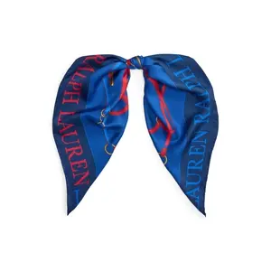 Ralph Lauren Logo & Belting-print Silk Square Scarf