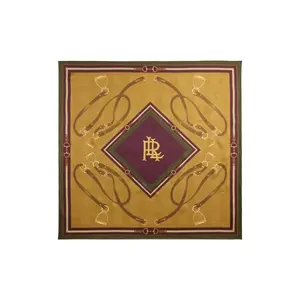 Ralph Lauren Glen Plaid & Belting-print Silk Scarf