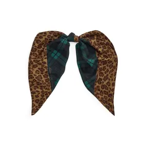 Ralph Lauren Plaid & Ocelot-print Wool-silk Scarf