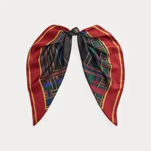 Ralph Lauren Mixed-print Logo Silk Square Scarf - Black