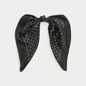 Ralph Lauren Foulard-print Logo Silk Square Scarf - Black