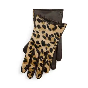 Ralph Lauren Ocelot-print Haircalf & Sheepskin Gloves