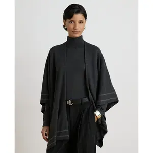 Ralph Lauren Two-tone Ruana - Charcoal/grey