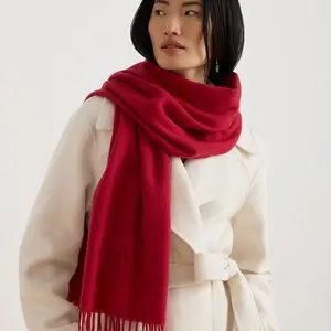 Ralph Lauren Wool-cashmere Herringbone Scarf Ralph Red