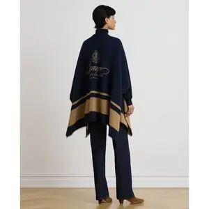 Ralph Lauren Two-tone Crest Jacquard Ruana