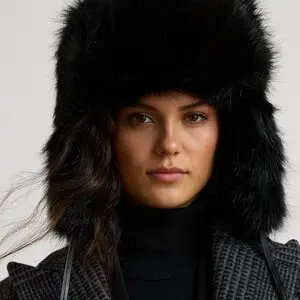 Ralph Lauren Faux-fur Trapper Hat - Black
