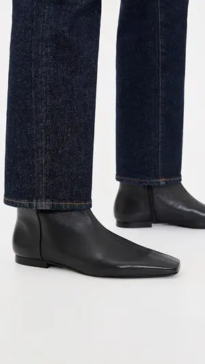REFORMATION Remy Leather Flat Ankle Boots
