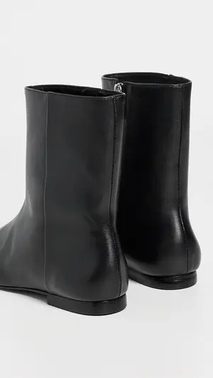 REFORMATION Remy Leather Flat Ankle Boots