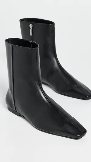REFORMATION Remy Leather Flat Ankle Boots