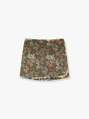 Farm Rio Jacquard Arabesque Matelassé Mini Skirt Multicolor