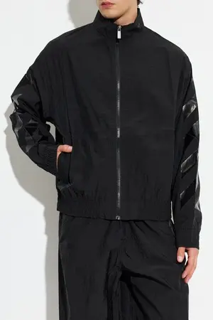 Off-White Lightweight Jacket With Stand-up Collar