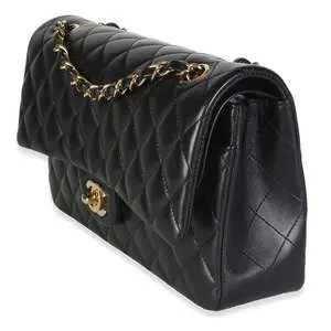 Chanel Quilted Lambskin Classic Double Flap Bag - Black