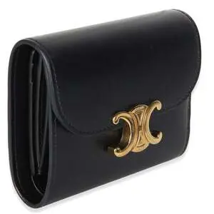 Celine Calfskin Compact Triomphe Flap Wallet