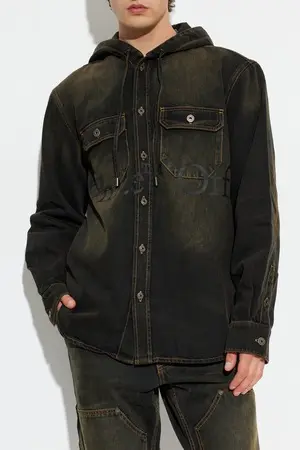 Off-White Denim Shirt With Hood