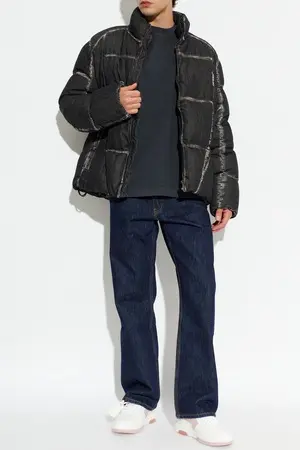 Off-White Insulated Jacket With Stand-up Collar