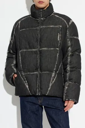 Off-White Insulated Jacket With Stand-up Collar