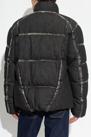 Off-White Insulated Jacket With Stand-up Collar