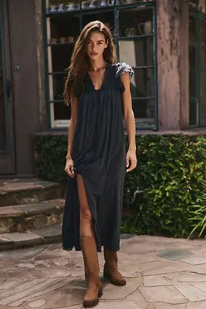 Free People Fp One Audra Maxi Dress - Navy