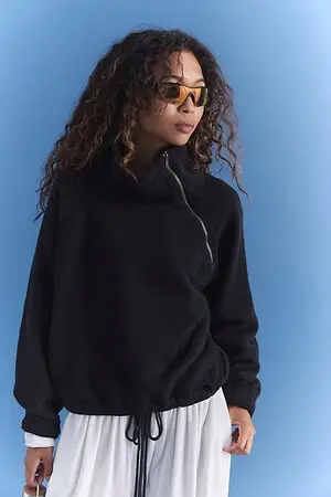 Free People Game Point Funnel Neck - Black