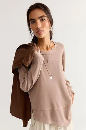 Free People We The Free On Your Side Asymmetric Thermal - Stucco