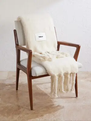 TEKLA Fringed Mohair Blanket - Neutrals