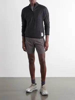Satisfy Logo-print Fuzzfleece™ Half‑zip Running Top