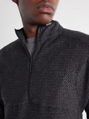Satisfy Logo-print Fuzzfleece™ Half‑zip Running Top