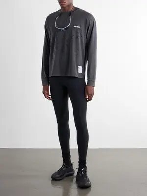 Satisfy Logo-print Distressed Mothtech™ Waffle-knit Cotton T-shirt