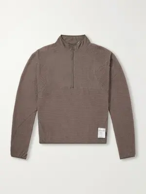Satisfy Logo-print Fuzzfleece™ Half‑zip Running Top - Brown