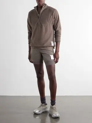 Satisfy Logo-print Fuzzfleece™ Half‑zip Running Top