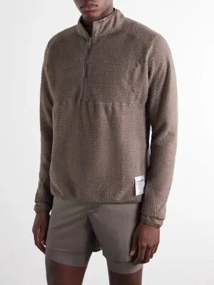 Satisfy Logo-print Fuzzfleece™ Half‑zip Running Top