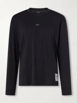 Satisfy Logo-print Recycled Auralite™ T-shirt - Black