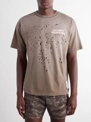 Satisfy Logo-print Distressed Mothtech™ Cotton-jersey T-shirt