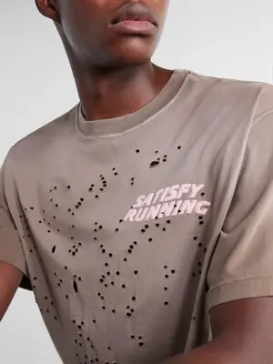 Satisfy Logo-print Distressed Mothtech™ Cotton-jersey T-shirt