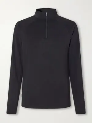 Literary Sport Claude Merino Wool And Coolmax®-blend Running Top - Black