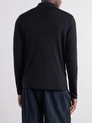 Literary Sport Claude Merino Wool And Coolmax®-blend Running Top - Black