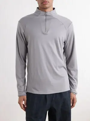 Literary Sport Claude Merino Wool And Coolmax®-blend Running Top - Gray