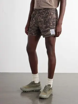 Satisfy Straight-leg Logo-appliqu&eacute;d 5" Space‑o&trade; Shorts - Green