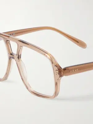 Loewe Slim Rectangular Aviator-style Acetate Glasses
