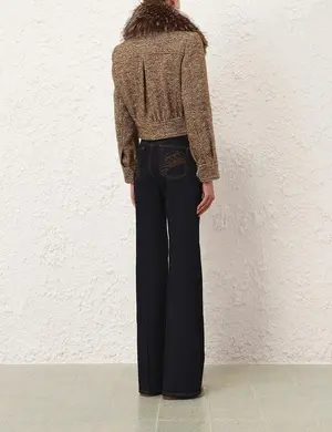 Zimmermann Valiant Faux Fur Collar Biker
