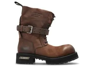 Balenciaga Laceup Venom Bootiein - Brown/silver