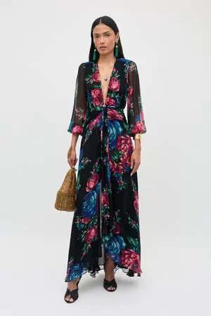 Rixo Meera Vintage Bouquet Regular - Black