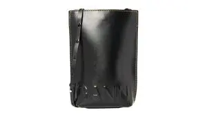GANNI Small Banner Crossbody Bag - Black