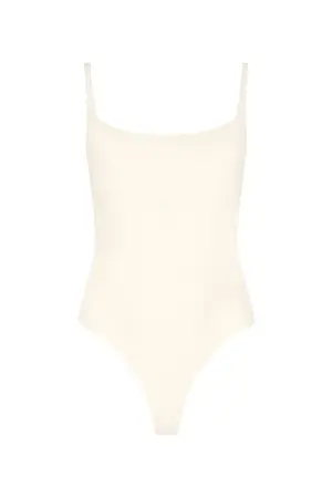 GOD SAVE QUEENS Second Skin Square-neck Bodysuit Vanilla - White