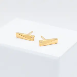 CIER Flex Diamond Stud Earrings - Gold
