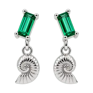 CIER Nautilus Stud Earrings - Silver