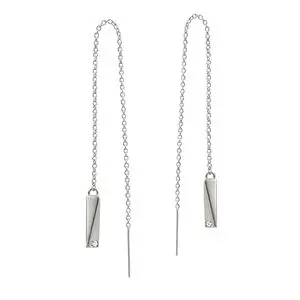 CIER Flex Diamond Thread Earrings - Silver