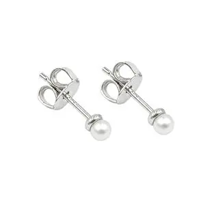 CIER Pearl Stud Earrings - Silver